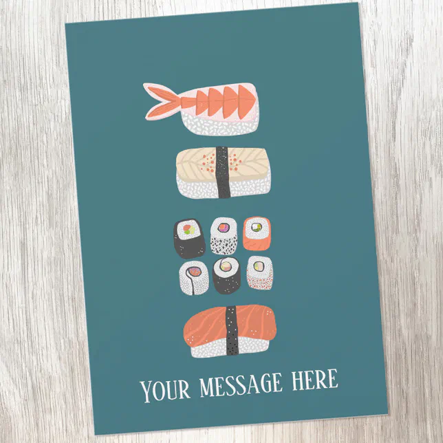 Sushi Custom Message Greetings | Zazzle