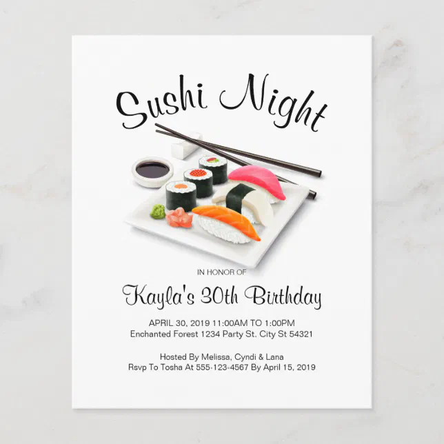 Sushi Dinner Party Invitations | Zazzle