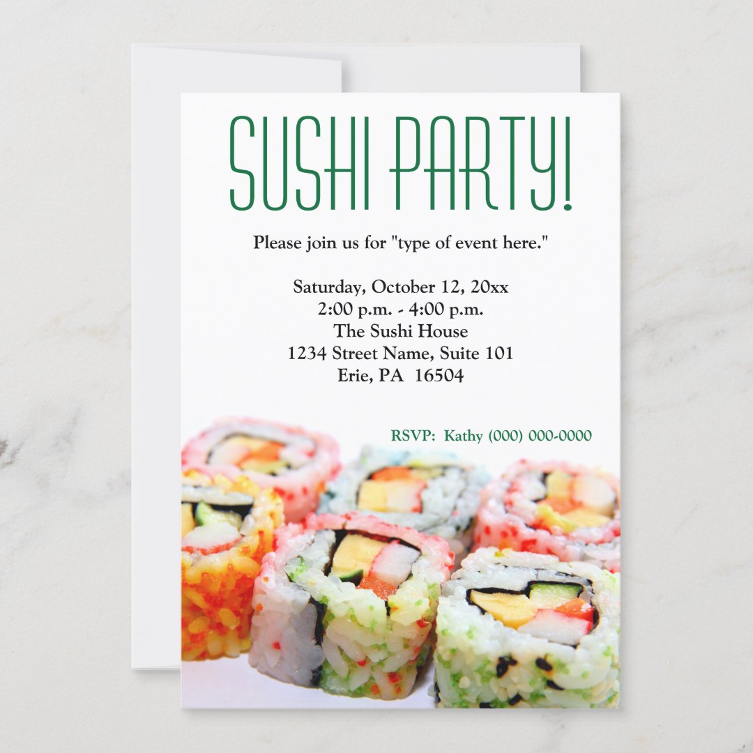 Sushi Invitation | Zazzle