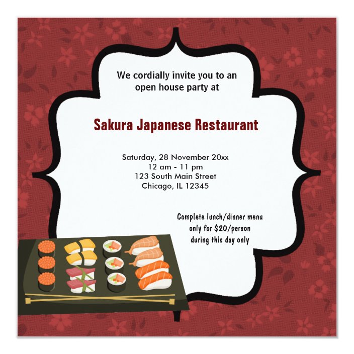 Sushi Invitation | Zazzle.com