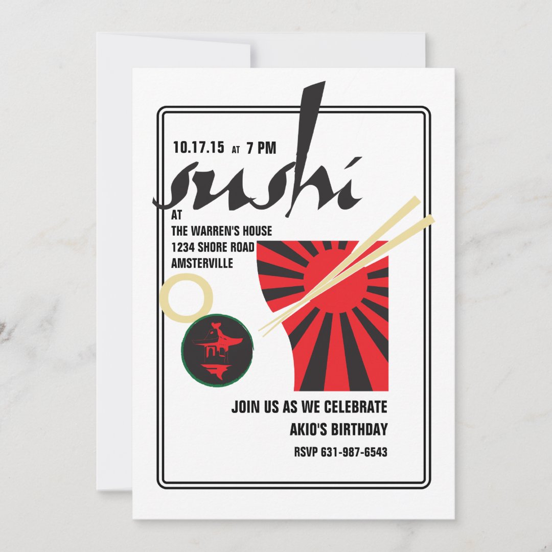 Sushi Invitation | Zazzle