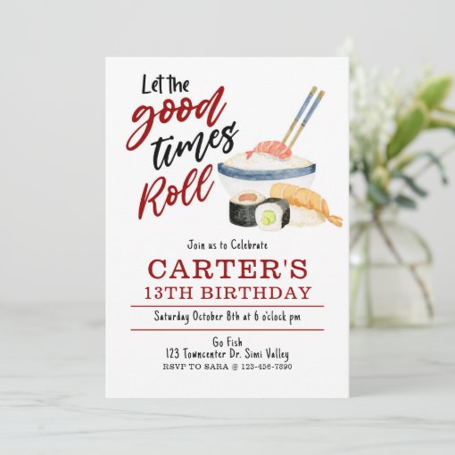 Sushi Invitation, Let the good times Roll Invitation | Zazzle