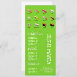 Sushi Japanese restaurant wasabi dinner menu | Zazzle