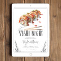 Sushi Night Adult Birthday Party Invitation | Zazzle