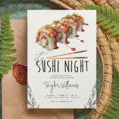Sushi Night Adult Birthday Party Invitation | Zazzle