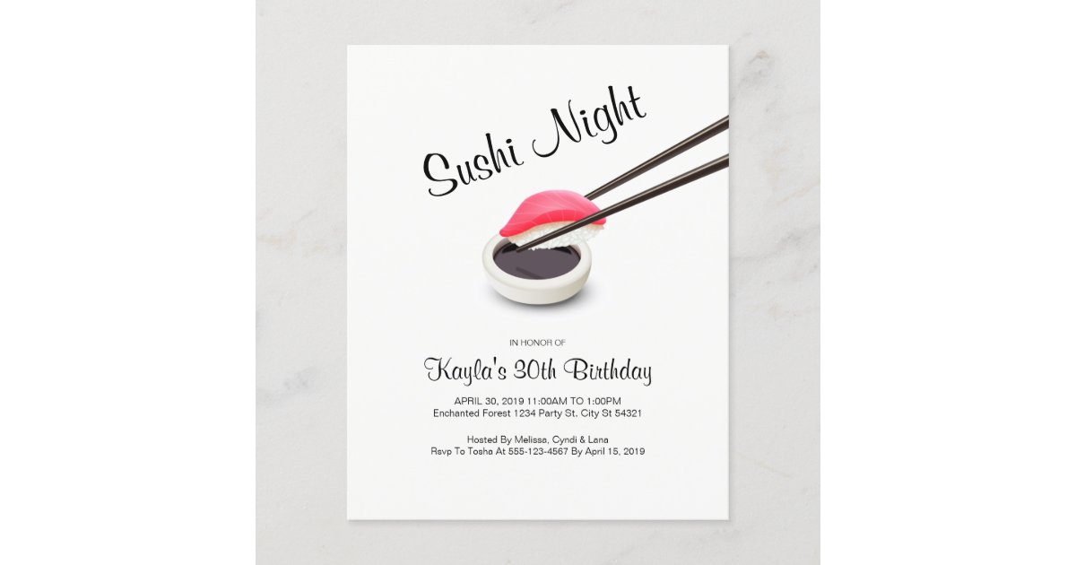 Sushi Night Invitations | Zazzle