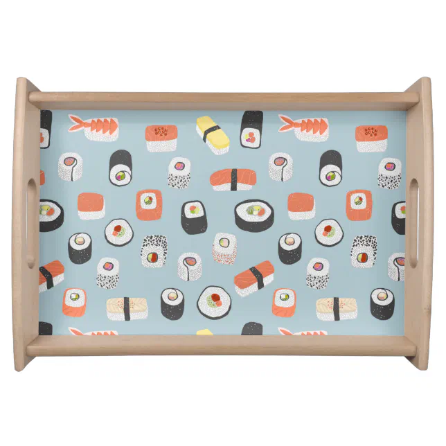 Sushi Nigiri Maki Roll Pattern Serving Tray | Zazzle