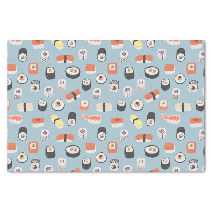 Sushi Nigiri Maki Roll Pattern Tissue Paper | Zazzle