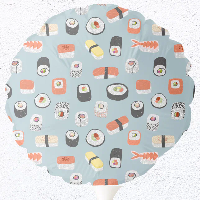 Sushi Nigiri Sashimi Maki Roll Pattern Balloon | Zazzle