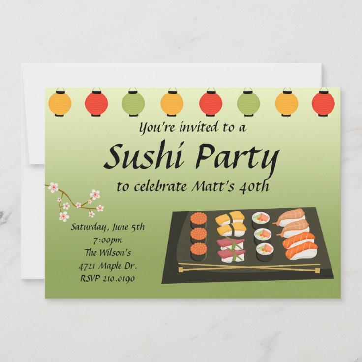 Sushi Party Invitation | Zazzle