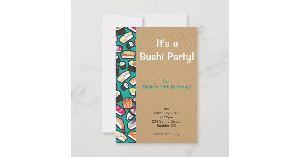 Sushi Party Invitation | Zazzle