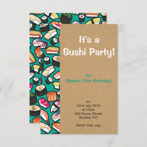 Sushi Party Invitation | Zazzle