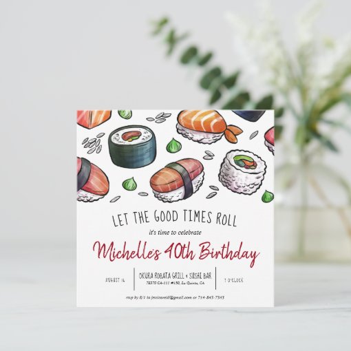 Sushi Party Invitation | Zazzle