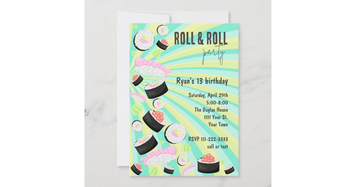 Sushi party invitation | Zazzle