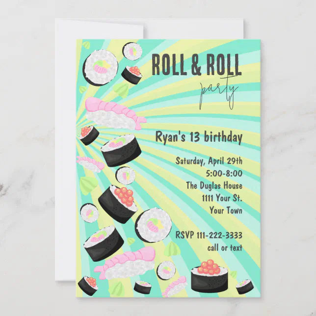 Sushi party invitation | Zazzle