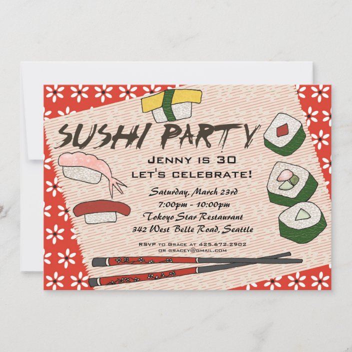 Sushi Party Invitation | Zazzle.com