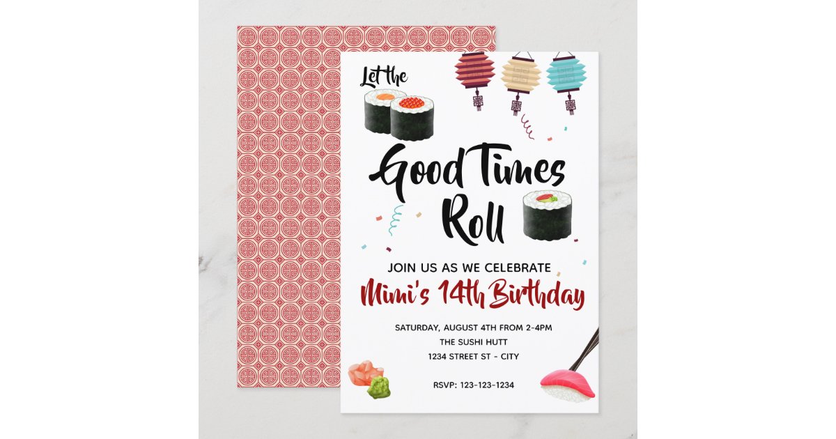 Sushi Party Invite, Birthday Invitation | Zazzle