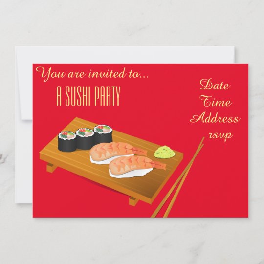 Sushi Party Japanese party Invitation | Zazzle.com