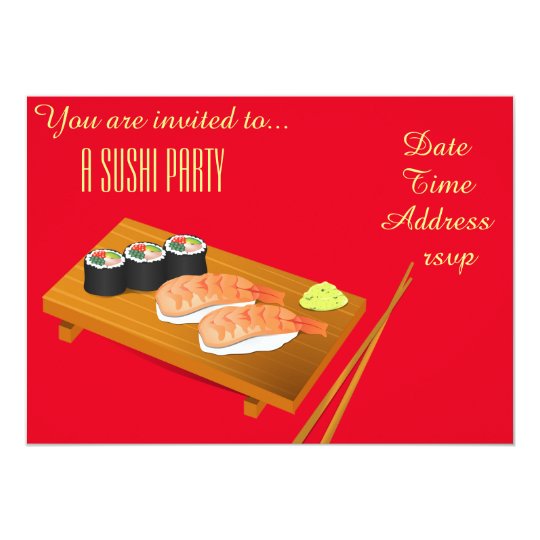 Sushi Party Japanese party Invitation | Zazzle.com