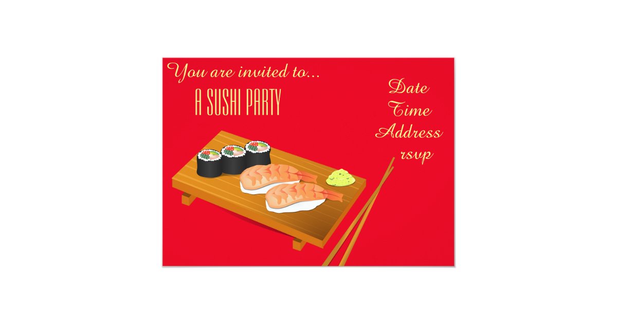 Sushi Party Japanese party Invitation | Zazzle.com