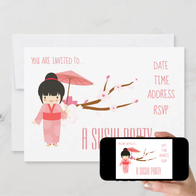 Sushi Party Japanese party Invitation | Zazzle