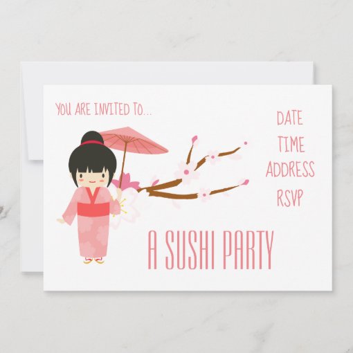 Sushi Party Japanese party Invitation | Zazzle