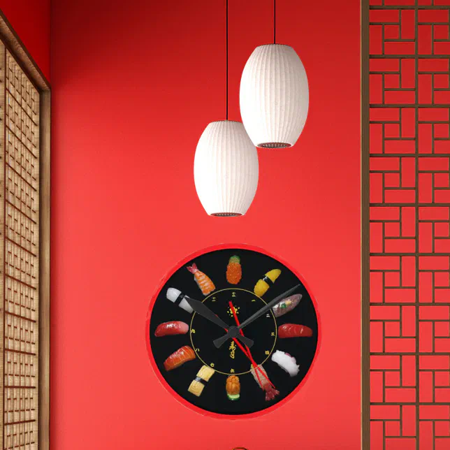 sushi plate wall clock | Zazzle