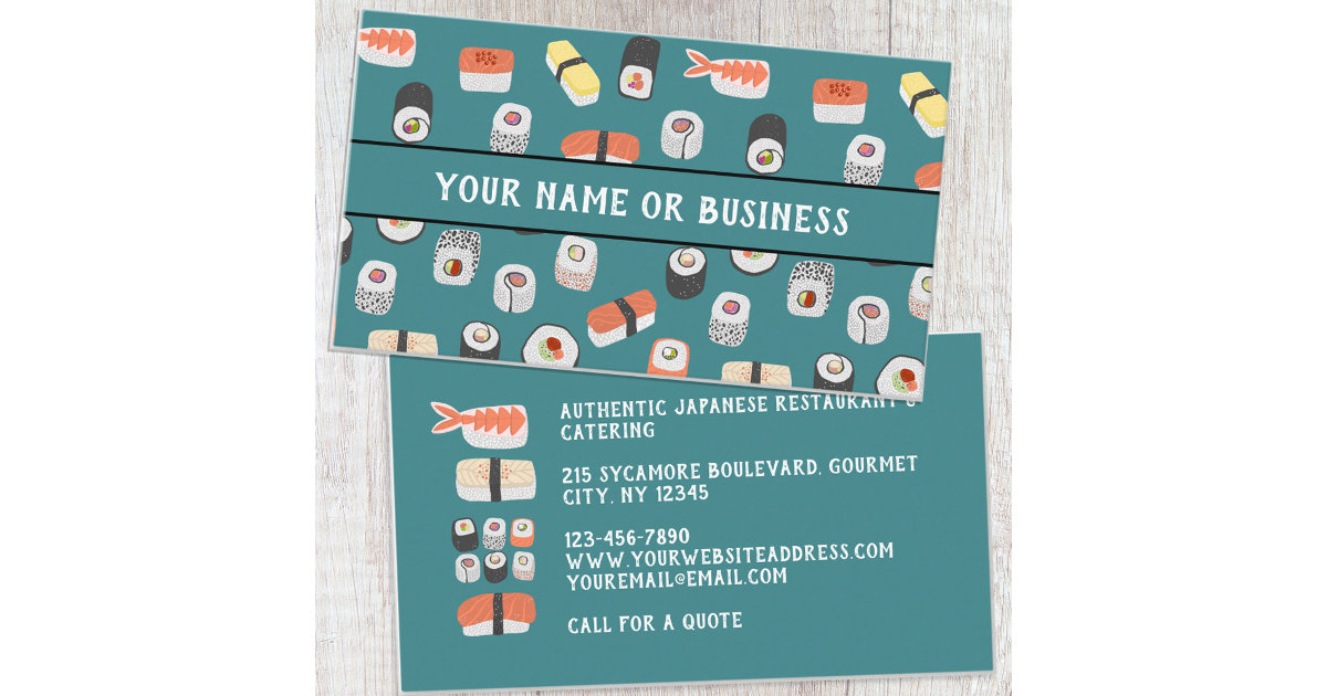 Sushi Restaurant Business Card | Zazzle