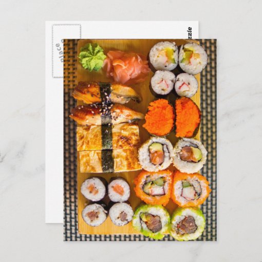 Sushi Sampler postcard | Zazzle