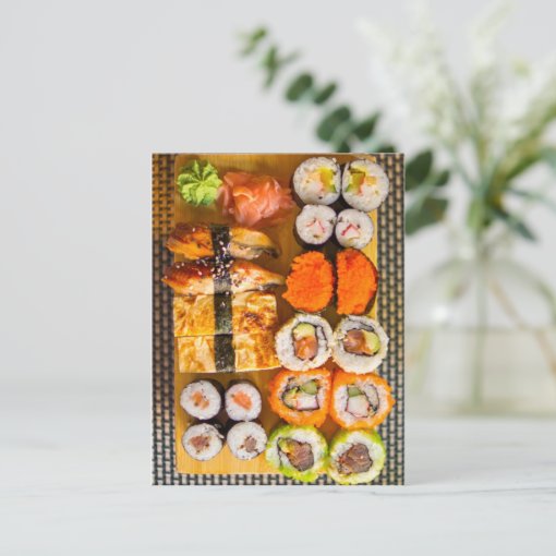 Sushi Sampler postcard | Zazzle