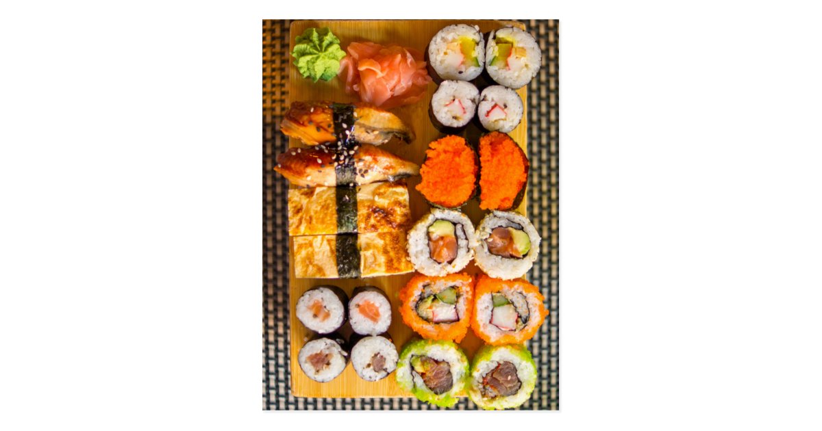 Sushi Sampler postcard | Zazzle.com