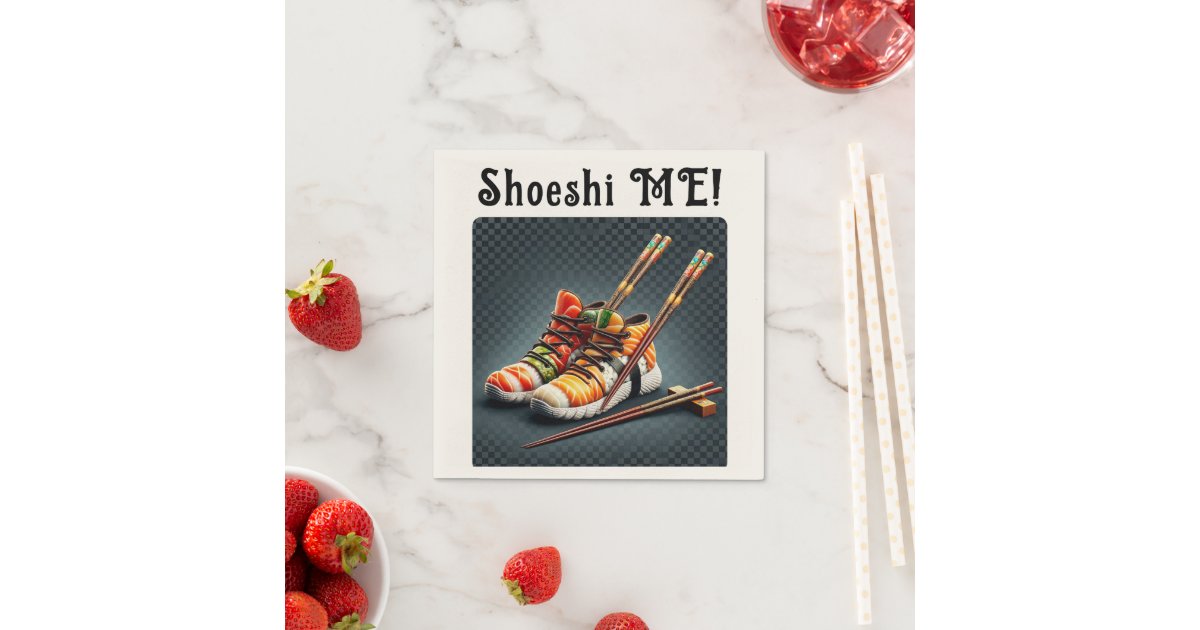 Sushi Sneakers with Chopsticks Humor Napkins | Zazzle