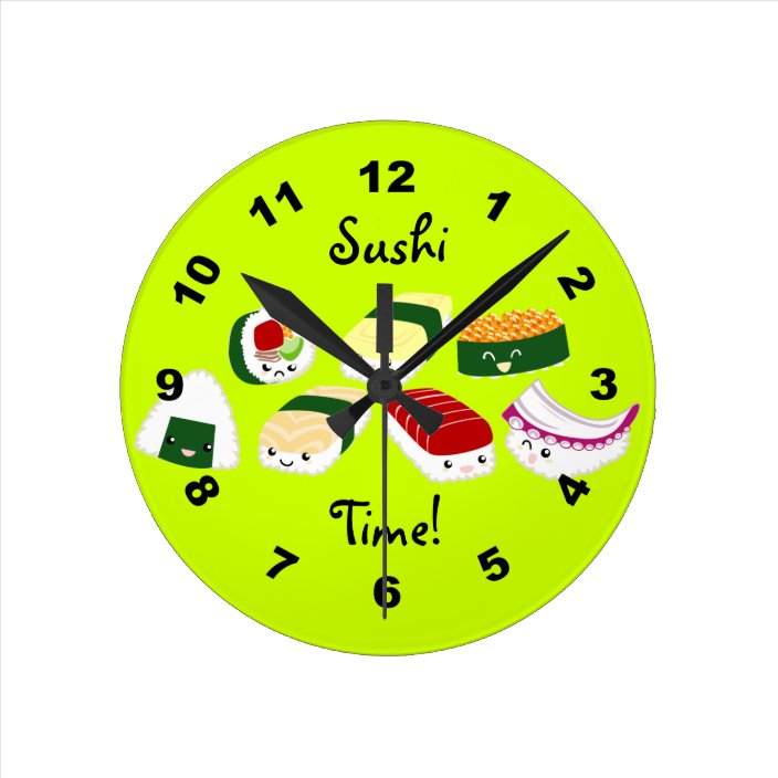 Sushi Time! Wall Clock | Zazzle.com