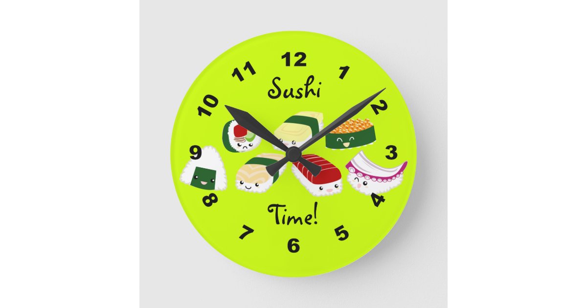 Sushi Time! Wall Clock | Zazzle
