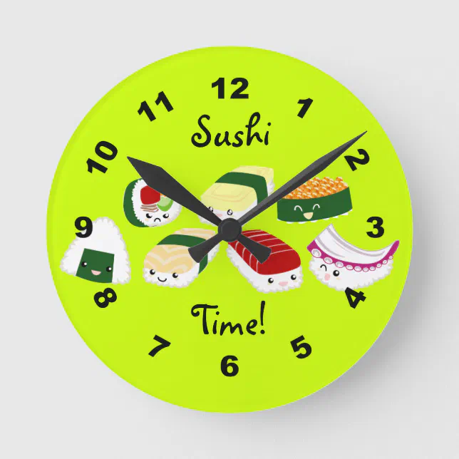 Sushi Time! Wall Clock | Zazzle