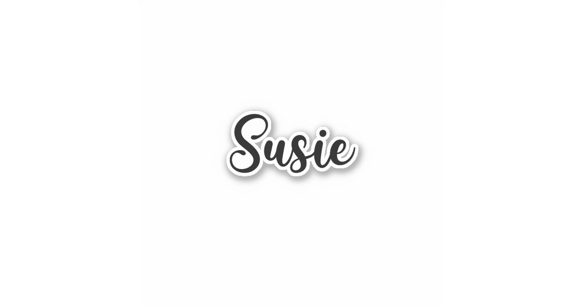 Susie Name - Handwritten Calligraphy Sticker | Zazzle