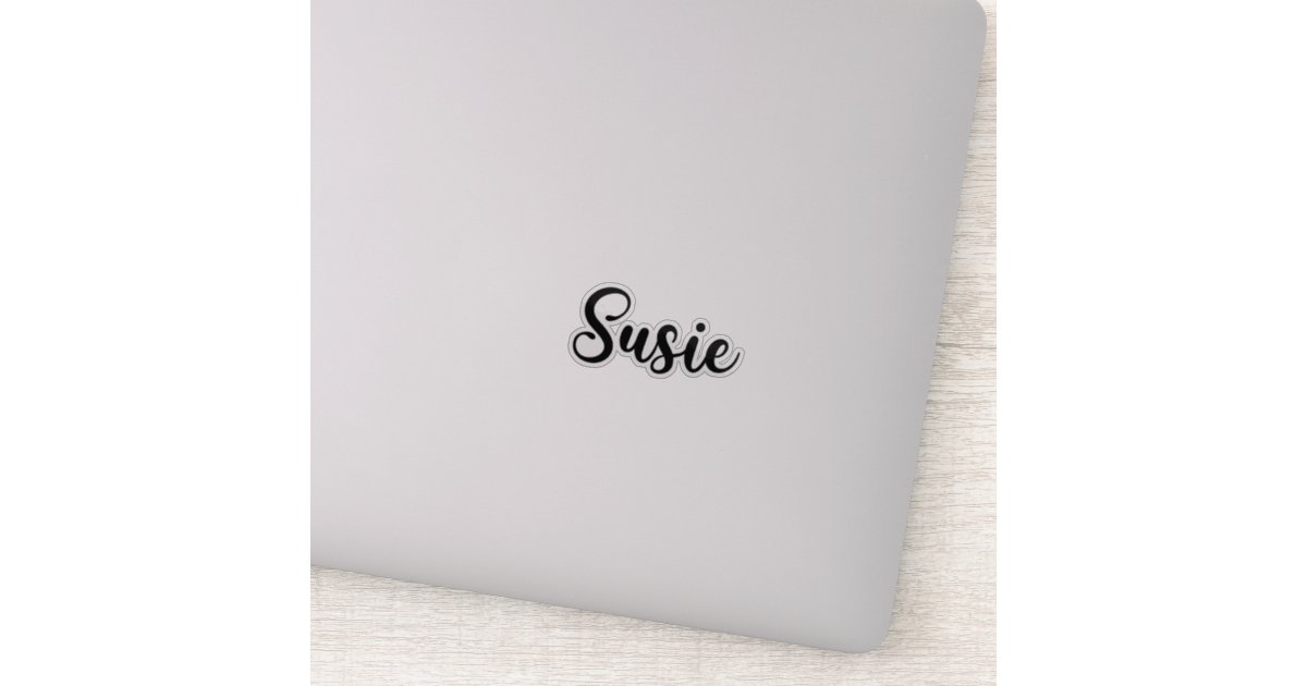 Susie Name - Handwritten Calligraphy Sticker | Zazzle