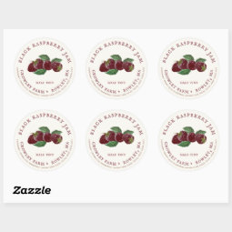 Sustainably Grown Local Black Raspberry Jam Classic Round Sticker | Zazzle