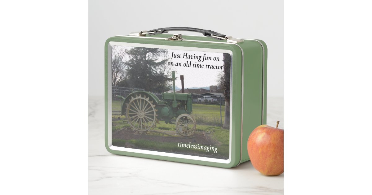 Sutter Buttes Mountain Range old tractor. Metal Lunch Box | Zazzle