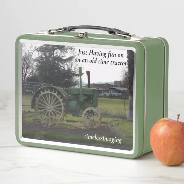 Sutter Buttes Mountain Range old tractor. Metal Lunch Box | Zazzle