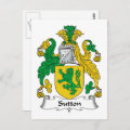 Sutton Family Crest Postcard | Zazzle