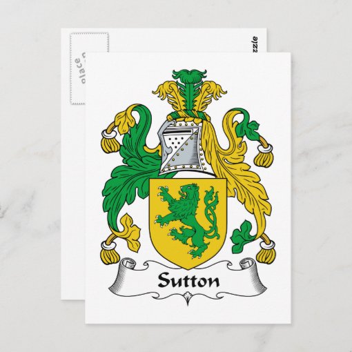 Sutton Family Crest Postcard | Zazzle