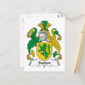 Sutton Family Crest Postcard | Zazzle