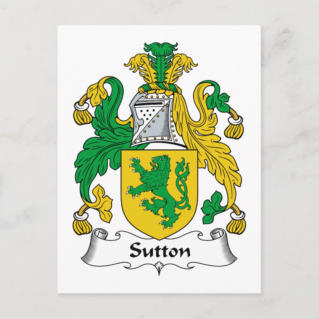 Sutton Family Crest Postcard | Zazzle