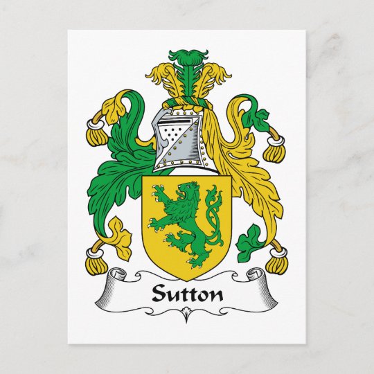 Sutton Family Crest Postcard | Zazzle.com