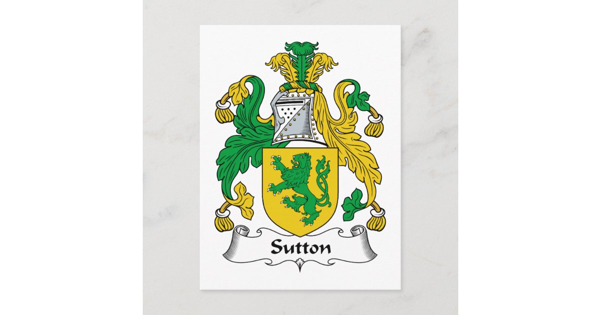Sutton Family Crest Postcard | Zazzle