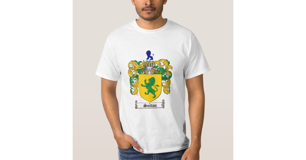 Sutton Family Crest - Sutton Coat of Arms T-Shirt | Zazzle