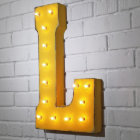 Custom 21" Yellow Letter "L" Vintage Marquee Signs | Zazzle