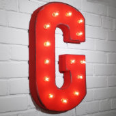 Custom 21" Red Letter "G" Vintage Marquee Signs | Zazzle