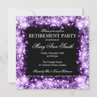 Purple Retirement Party Invitations & Announcements | Zazzle